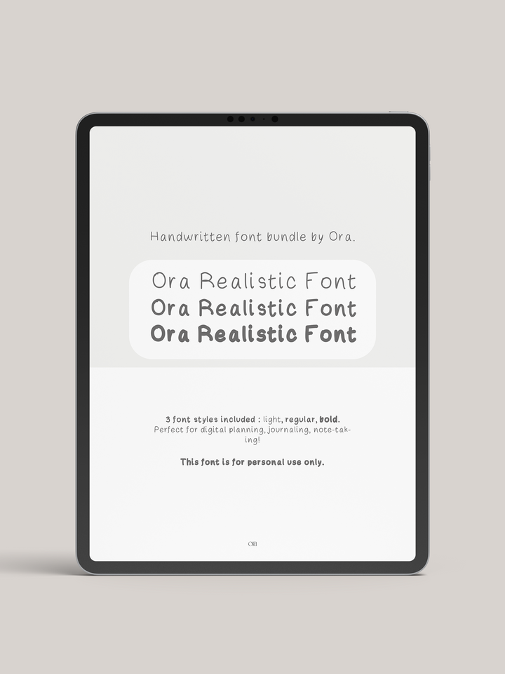 FONTS – Ora Papers