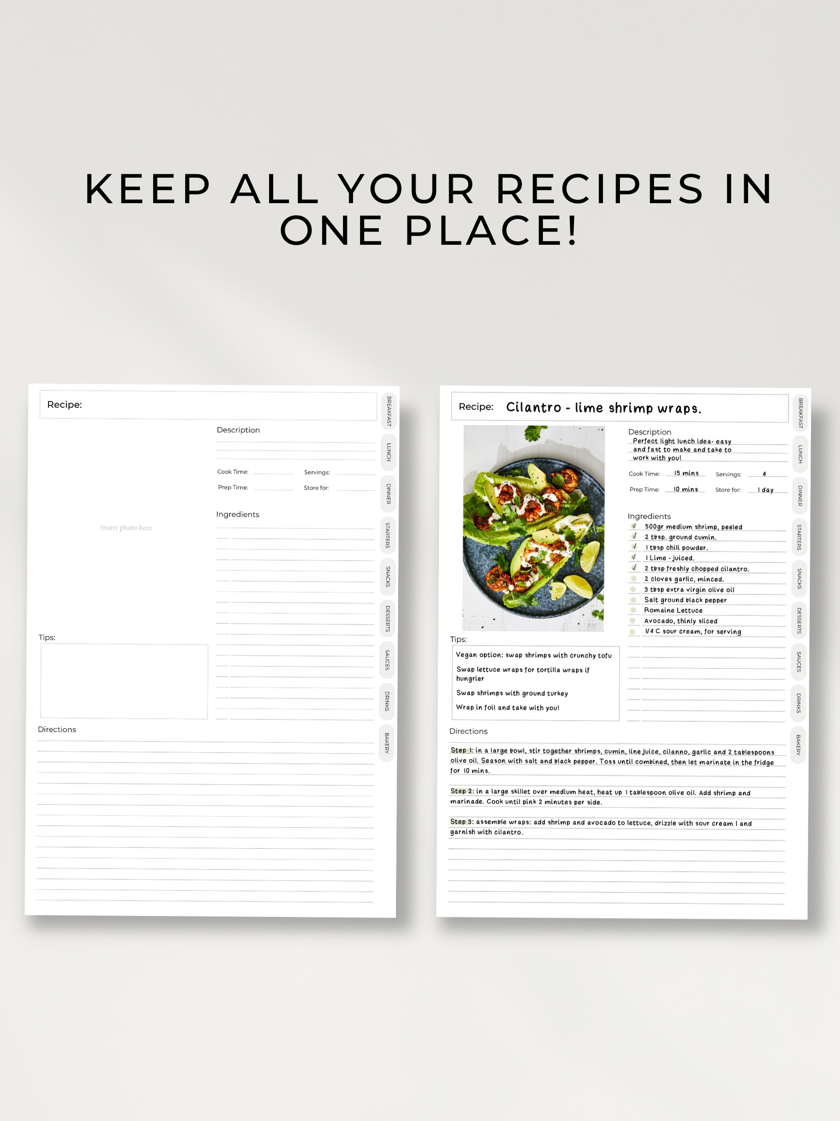DIGITAL RECIPE BOOK | CLASSIC & 2.0 VERSIONS – Ora Papers