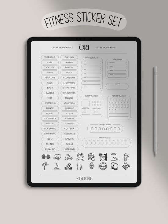 FITNESS STICKER SET | DIGITAL STICKERS – Ora Papers